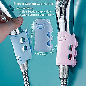 JZMYXA Suction Cup Shower Head Holder 6 Pack, Shower Head Holder Without Drilling Adhesive Mount, Shower Head Shelf for Kid Adult