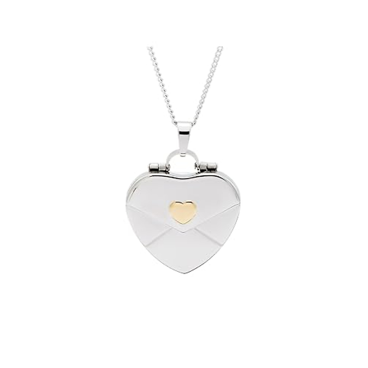 Women's Stainless Steel Engravable Gold Heart Envelope Locket, (20" long chain) - Personalized Secret Locket Necklace - Heart Locket - Custom Necklaces for Women - Gifts for Mom - Gifts for Mom