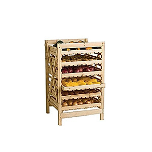 Gardener's Supply Company Orchard Garden Harvest Rack, Sturdy 6 Drawer Wooden Vegetable & Fruit Storage Cabinet Kitchen Organizer | For Vegetables, Fruits & Herb Drying