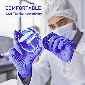 PEIPU Nitrile Gloves,Disposable Cleaning Gloves,(Medium, 100-Count)Powder Free, Latex Free,Rubber Free,Ultra-Strong,Food Handling Use, Single Use Non-Sterile Protective Gloves for Cooking, & More.