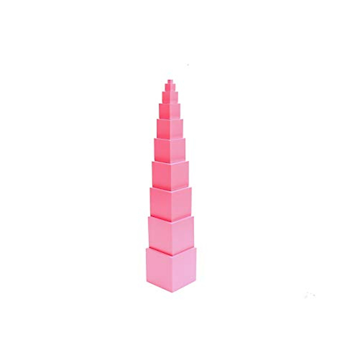Adena Montessori Wonderfully Sensorial Teaching Toys for Children 2 3 Years Old - Montessori Small Pink Tower 0.7-7cm