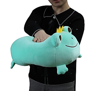 AIXINI 16.5 inch Cute Plush Crown Frog Stuffed Squishy Animal Toy, Super Soft Hugging Plush Pillow Gifts
