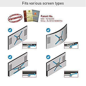 Barkan Long TV Wall Mount, 13-65 inch Full Motion Articulating - 4 Movement Flat/Curved Screen Bracket, Holds up to 79lbs, Extremely Extendable, Fits LED OLED LCD
