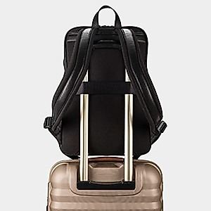 VELEZ Full Grain Leather Backpack with Laptop Compartment 14 Inch - Unisex Slim Backpack for College, Work and Business Black