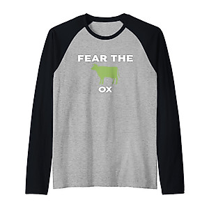 Fear The OX T-Shirt OXS Raglan Baseball Tee