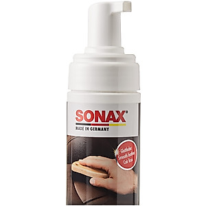 SONAX Premium Class Leather Cleaner | Powerful Foaming Formula for Deep Cleaning Smooth & Perforated Leather | Removes Stubborn Dirt, Stains & Blue Jean Transfer | Safe & Non-Drying | 281141 | 250ml
