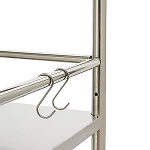 Stainless Steel Shelving 31.5x15.7x47.2 inch 4 Tier Adjustable Shelf Storage Unit, Heavy Duty Free Standing Mutifuctional Organizer Rack Shelf for Kitchen Commercial Office Garage Storage(4 Tier)