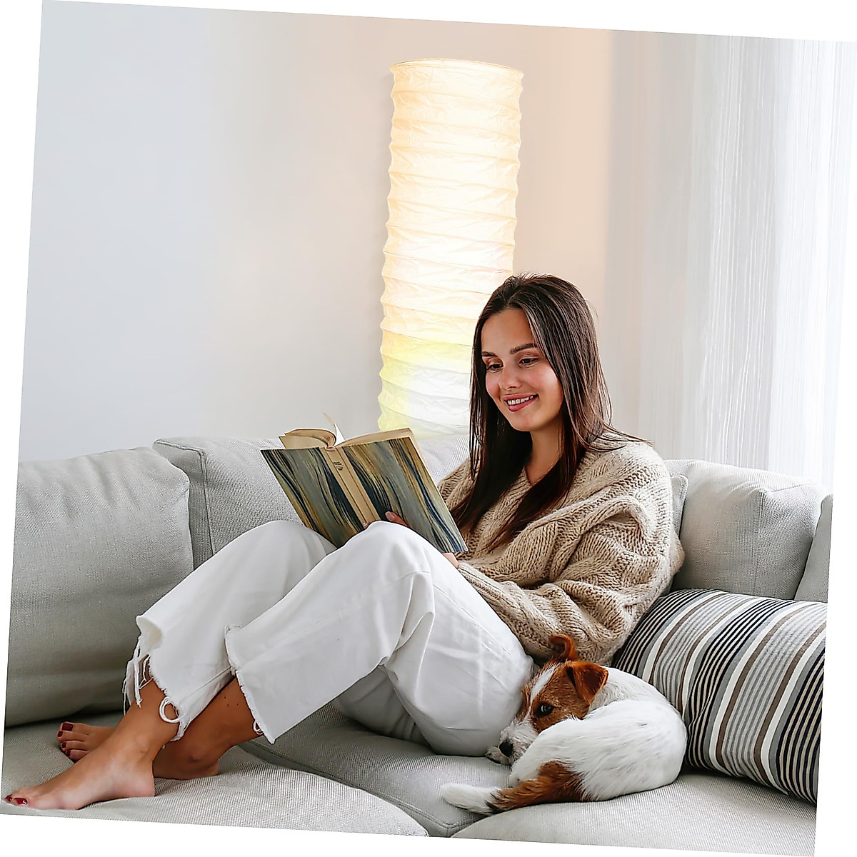 Beaupretty Paper Floor Lamp Shade: Diploma Floor Lamp Shade Japanese Style Rice Paper Lamp Protector Cover Replacement for Hotel Bedside Floor Lamp