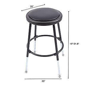 Stand Up Desk Store Stackable Adjustable-Height Classroom Office Workstation Stool (Black)