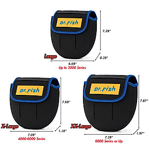 Dr.Fish Fishing Reel Cover Spinning Reel Case Bag Reel Glove Neoprene Water Holder Fits 1000 2000 3000 4000 5000 6000 Spinning Reel Mixed Size
