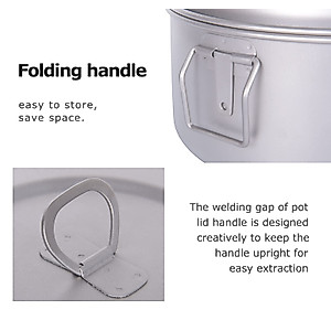 Boundless Voyage Titanium 4.5L Hanging Pot with Steaming Rack Folding Handle Outdoor Camping Cooking Stockpot Steamer Set (4.5L Pot)