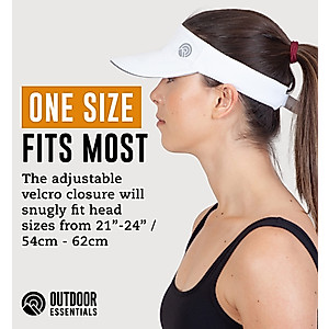 OutdoorEssentials Sun Visor Hat for Women & Men - Womens Visor, Tennis Visor, Golf Visor - Running Visor White - White