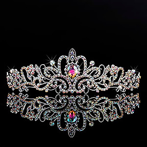 CIEHER AB Rhinestones Tiara Crowns for Women Girls Princess Crown Tiaras for Women Bridal Wedding Prom Quinceanera Birthday Crown Christmas Crown Gifts Hair Accessories for Women Girls