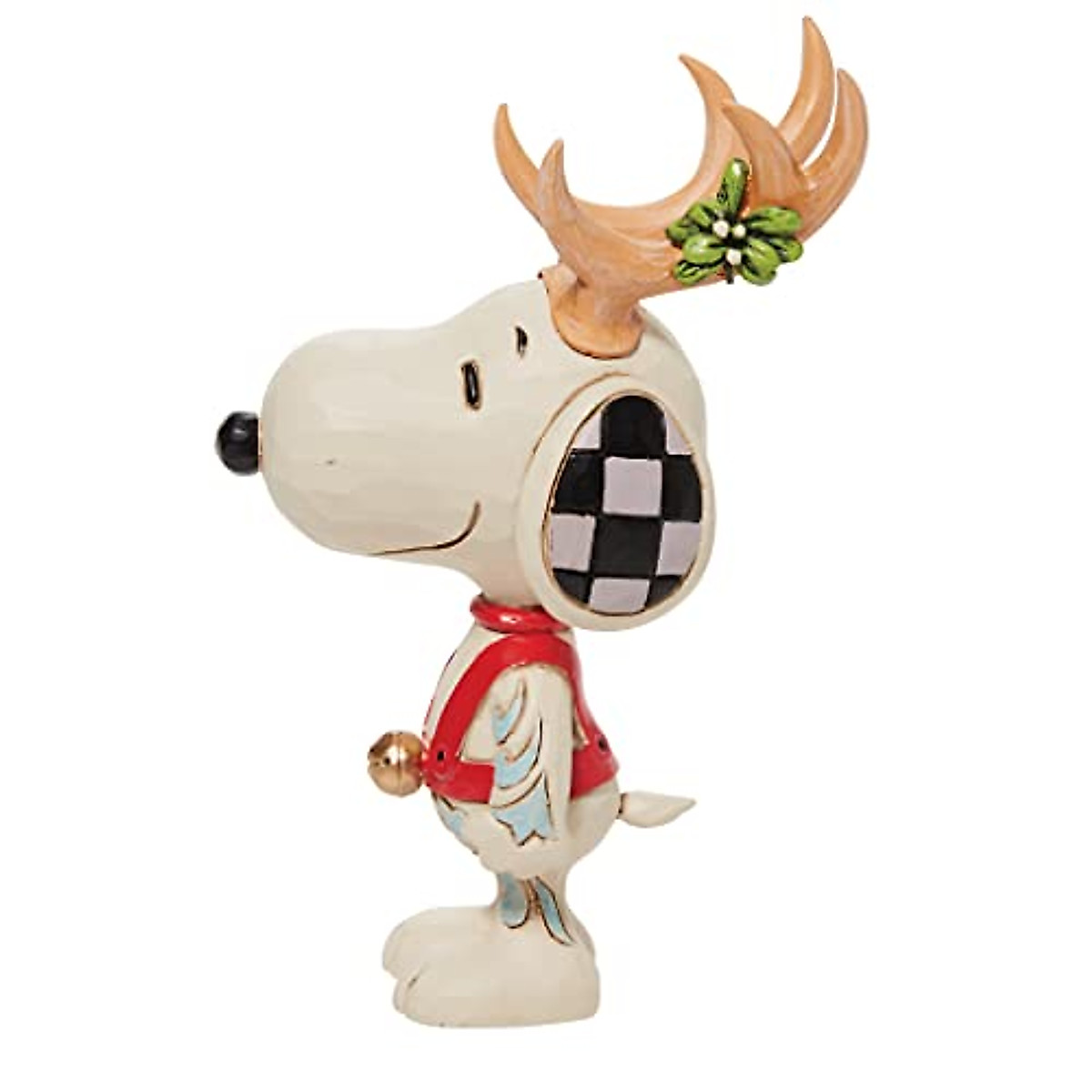 Enesco Jim Shore Peanuts Snoopy Reindeer Miniature Figurine, 3.82 Inch, Multicolor