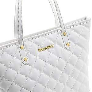 Montana West Quilted Handbag for Women Leather Tote Shoulder Bag Large Fashion Satchel Hobo Purse MWC-084WT