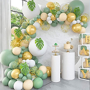 CANREVEL Sage Green Balloons - 50pcs 12 Inch Olive Green Latex Balloons for Birthday Party Baby Shower Wedding Christmas Holiday Balloon Jungle Decorations