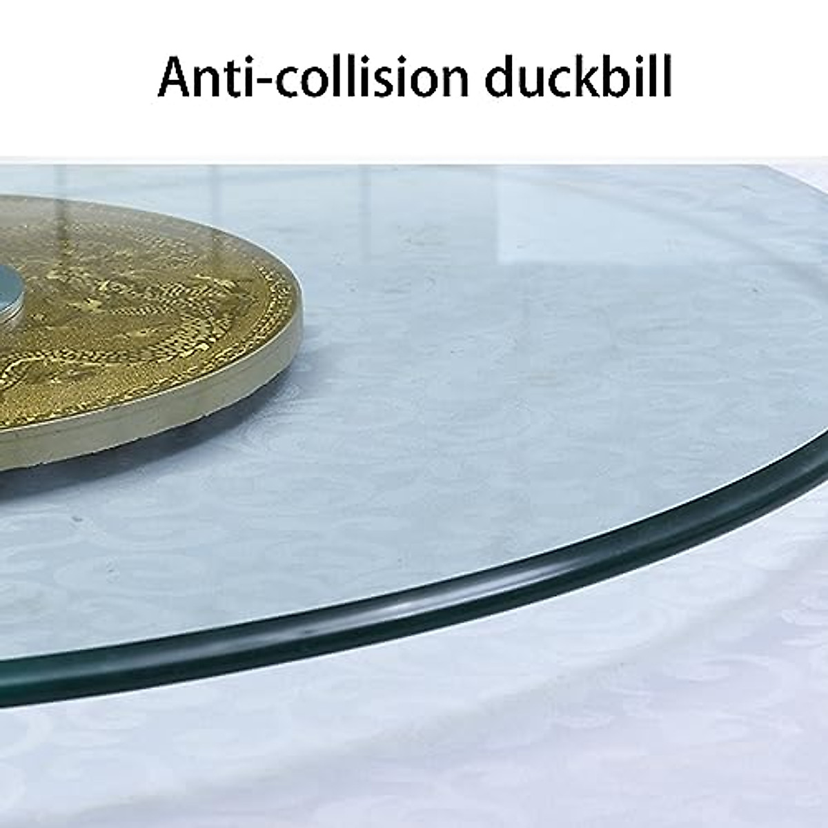 BBAUER Lazy Susan Turntable, Table Glass Turntable, Tempered Glass Lazy Susan Turntable, Round Tabletop Rotating Serving Tray for Dining Table