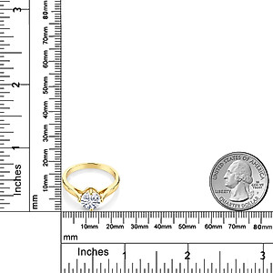 Gem Stone King White Moissanite Wedding Engagement Solitaire Anniversary Promise Ring (0.80 Cttw, Round 6MM, Available In Size 5, 6, 7, 8, 9)