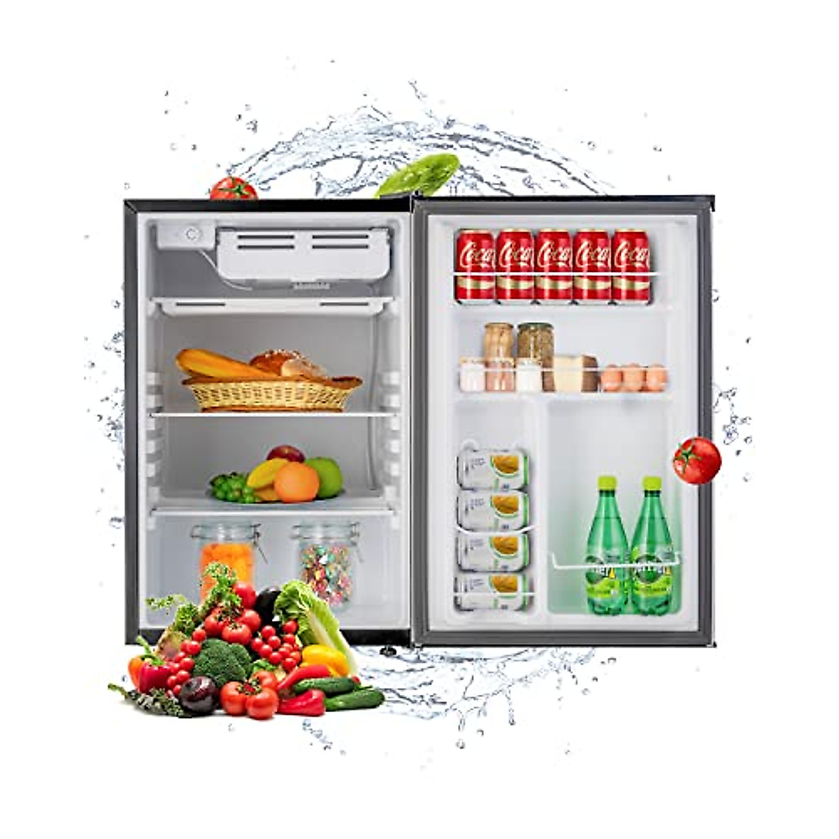 Anpuce 4.5 Cu.Ft Compact Refrigerator Mini Fridge with Freezer Single Door Small Refrigerator with Adjustable Thermostat Control