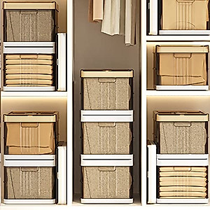 XIYAO 3 Pack Stackable Plastic Storage Bins with Lids, 20 Qt Foldable Cube Closet Organizers and Storage Box with 7 Removable Partitions, Larger Clear Storage Boxes for Clothes, Toys, Blanket
