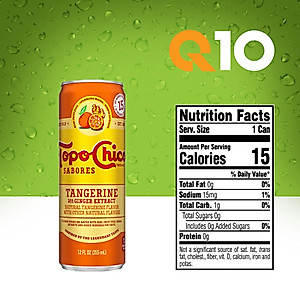 Topo Chico Sabores Box 16 Pack of Tangerine with Ginger 12 fl oz Each can+ 80 Disposable Food Grade Plastic Straws by QUALITATT 10 Brand