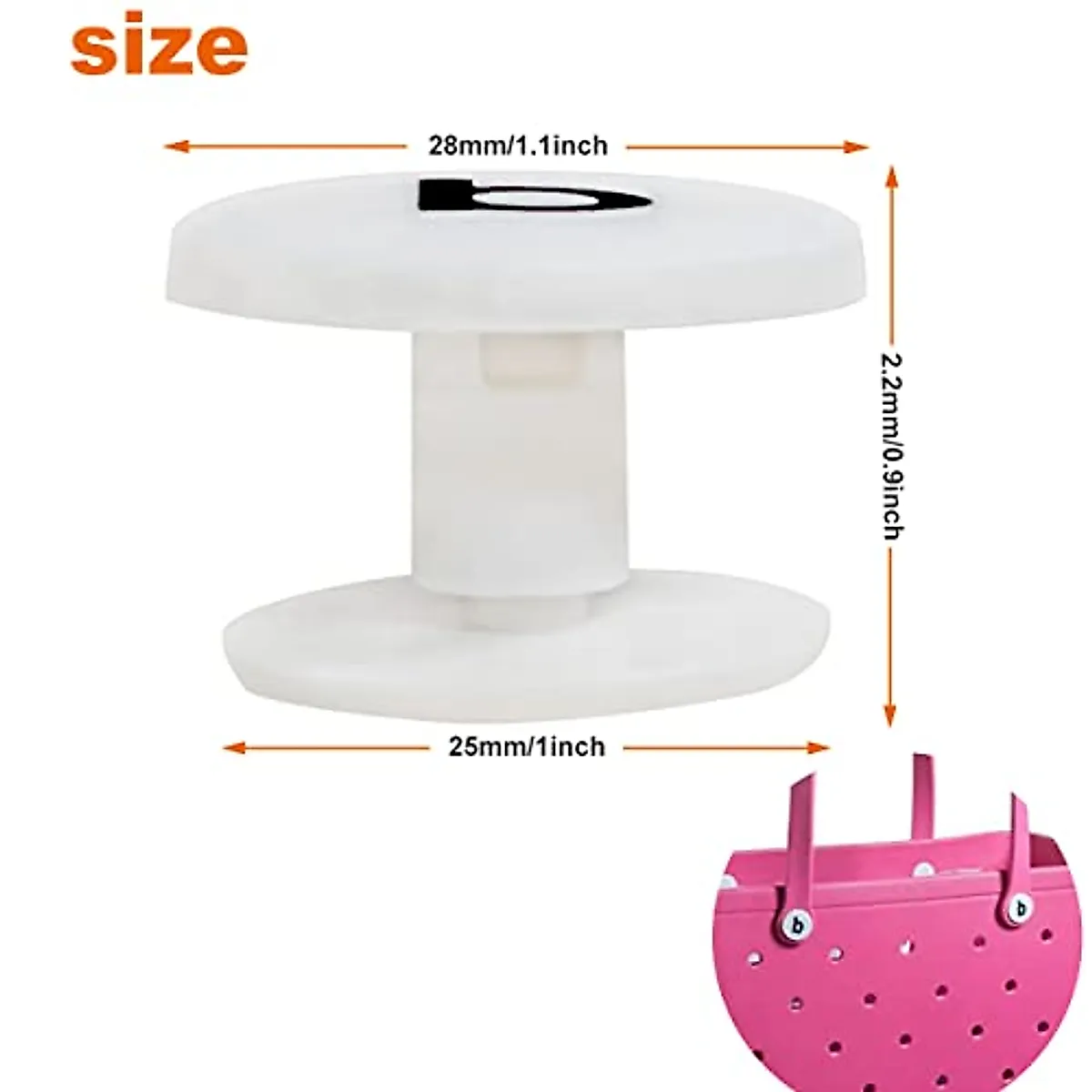 Replacement Rivets for Bogg Bag - 5/10 Sets of White Replacement Buttons for Beach Bag Handles, Compatible with Bogg Tote Bag Straps, Standard and Oversized XL Rubber Pool Bag Repair Rivets(5 Sets)