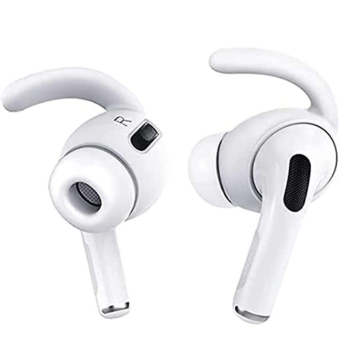 ALXCD Eartips & Ear Hooks Kit Replacement for Air Pods Pro, 2 Pairs Over-Ear Soft Ear Hook & 2 Pairs Anti Slip Silicone Eartips & 3 Pairs S/M/L in-Ear Eartips, Fit Air Pods Pro 1+1+2S+3 White