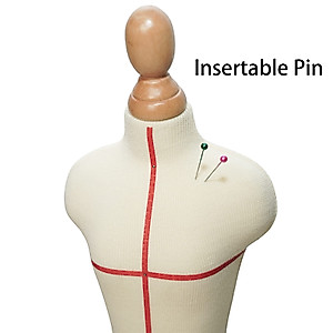 Parfumfloral Female Dress Form Mannequin（Not Adult Full Size 1/3 Miniature Sewing Mini Trouser Dress Form Straightly Into Body Inside, Fully Pinnable Dressmaker Dummy (Split Leg Beige, 1/3)