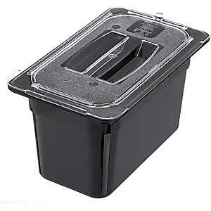 Carlisle FoodService Products CFS 10290U07 Clear 10.38 x 6.38 x 0.88" TopNotch Universal Handled Lid, One-Fourth Size (Case of 6)