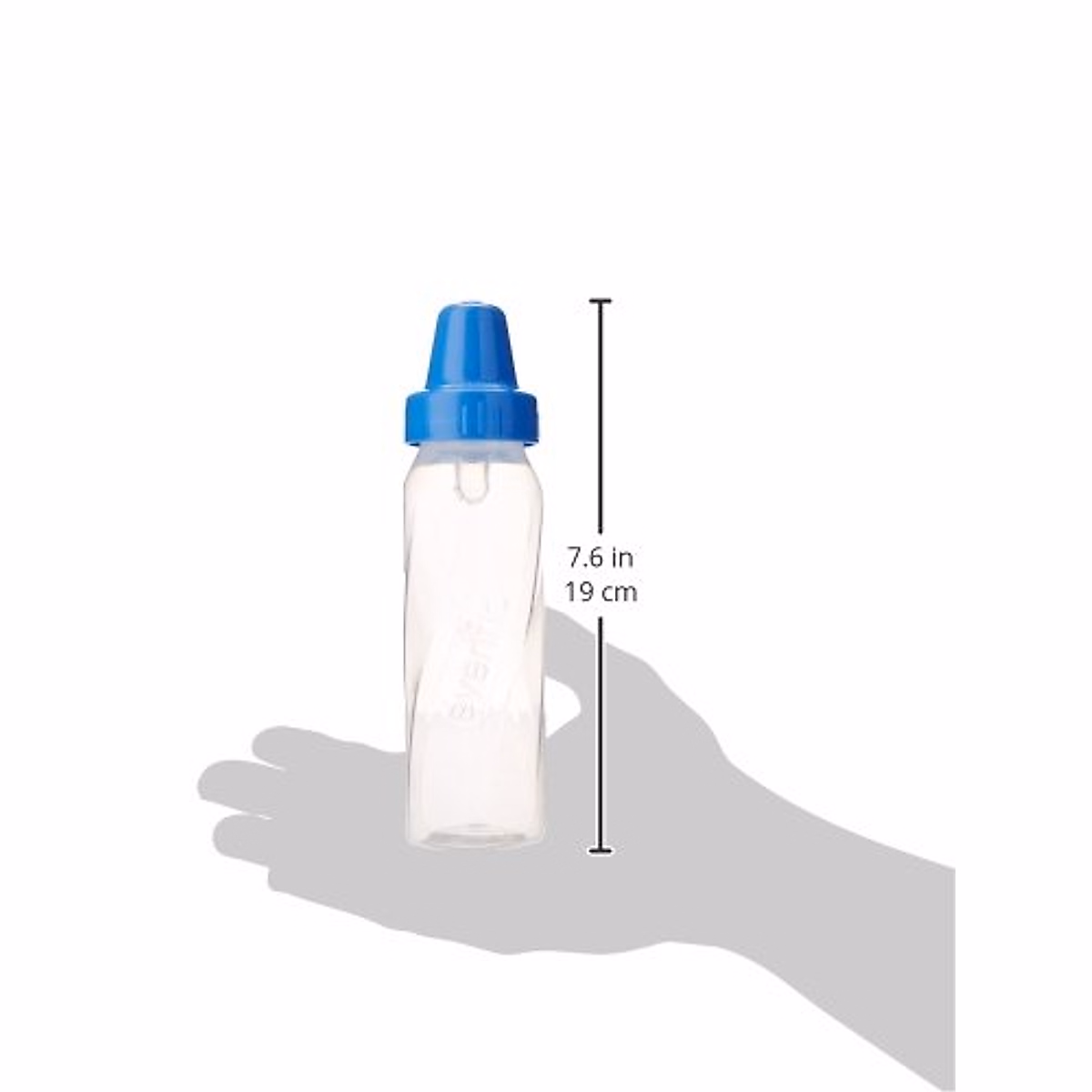 Evenflo Feeding Classic Clear Plastic Standard Neck Bottles for Baby, Infant and Newborn - Teal/Green/Blue, 8 Ounce (Pack of 12)