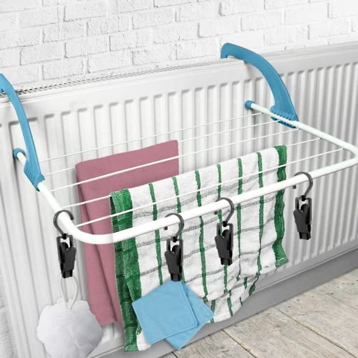 Unlorspy 20PCS Super Strong Plastic Swivel Laundry Clips, Hanging Clothes Pins, 4.13" x 1.38" / 105 x 35 mm Laundry Hooks for Clothes, Hat, Sock & Towel. (Black)