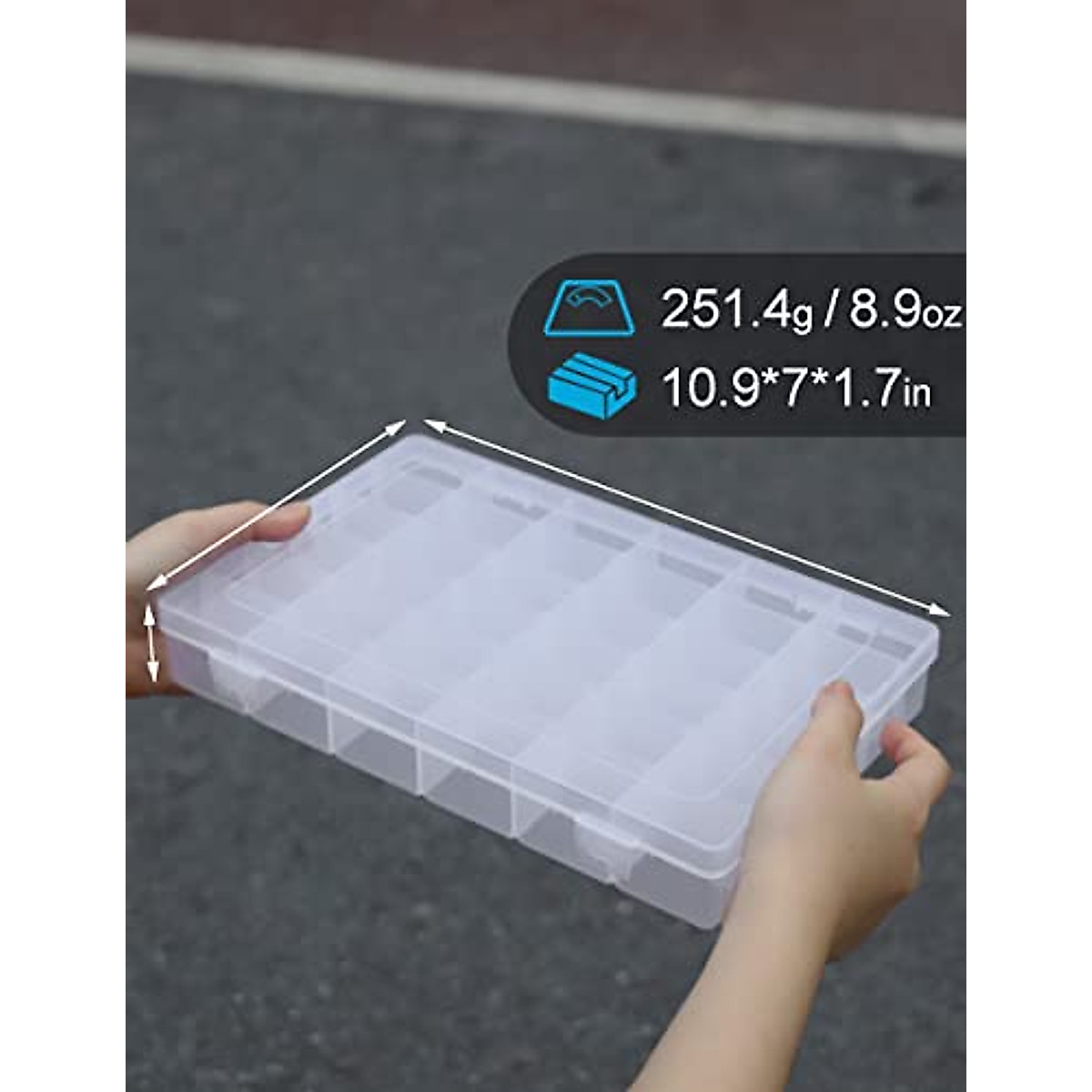 Beoccudo Tackle Box Bead Organizer 2 Pack Fishing Tackle Box Organizer Plastic Compartment Storage Box Container with Dividers (Clear Tacklebox)