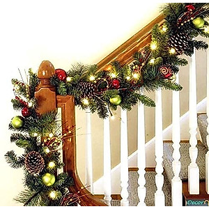 Christmas Battery Operated String Lights with Timer - 50 LED 33Ft Christmas Indoor String Lights - Waterproof Outdoor String Light for Xmas Tree Wreath Garland, Party, Home Decoration, Warm White