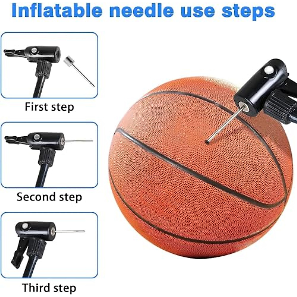 Motorenbau Air Pump Needle 35pcs, Ball Inflation for Basketball, Football, Soccer, Volleyball or Rugby Balls Replacement Pin Inflating with Storage Box Silver