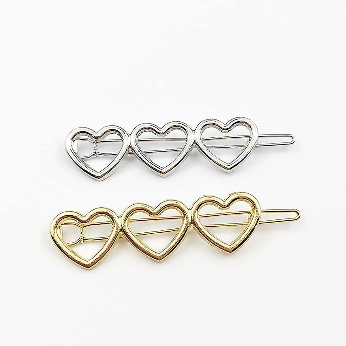 Hollow Love Heart Hairpin Alloy Barrettes Hair Clips Hair Bangs Clip Hair Accessories For Woman Girls(silver)