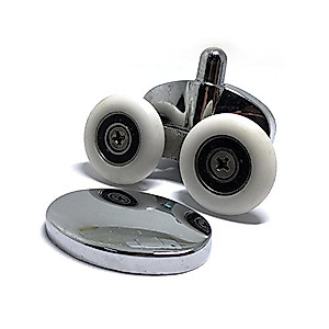 Smooth Set of 4 New Oval Metal Alloy Double Wheel Shower Door Rollers 23mm