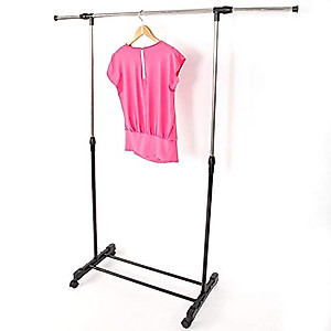 Xy Litol Rolling Clothes Rack Heavy Duty Portable Clothing Garment Rack with Shoe Shelf