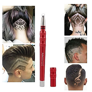 AHIER Hair Razor Pen, Hair Tattoo Trim Styling Face Eyebrow Shaping Device, Engraved Pen with 20 Blades, DIY Hair Styling Eyebrows Beards Razor Tool (pen with blade)