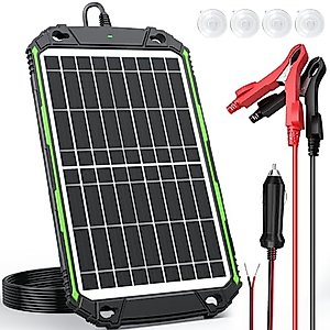 Sun Energise 13W 12V Solar Battery Charger Maintainer PRO, Built-in Smart MPPT Charge Controller, Waterproof 12 Volt Solar Panel Trickle Charging Kits for Car Auto Boat RV Marine Trailer Camper