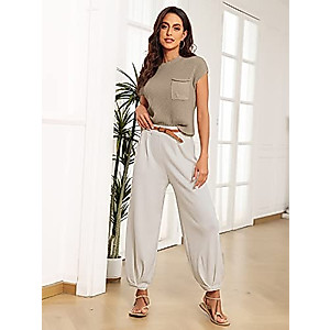 LILLUSORY Womens Fall Fashion 2023 Outfits Clothes Casual Summer Two 2 Piece Matching Lounge Sets Cute Sweatsuits Trendy Airport Outfits Cozy Knit Oversized Sweater Top Loungewear Pants Clothing