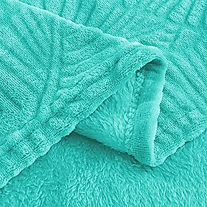 Mocaletto Luxury Fleece Blanket Throw Blanket,300GSM Super Soft Microfiber Lightweight and Decorative Bed Blanket for Sofa Couch Bed (Turquoise, Twin (50" x 60"))