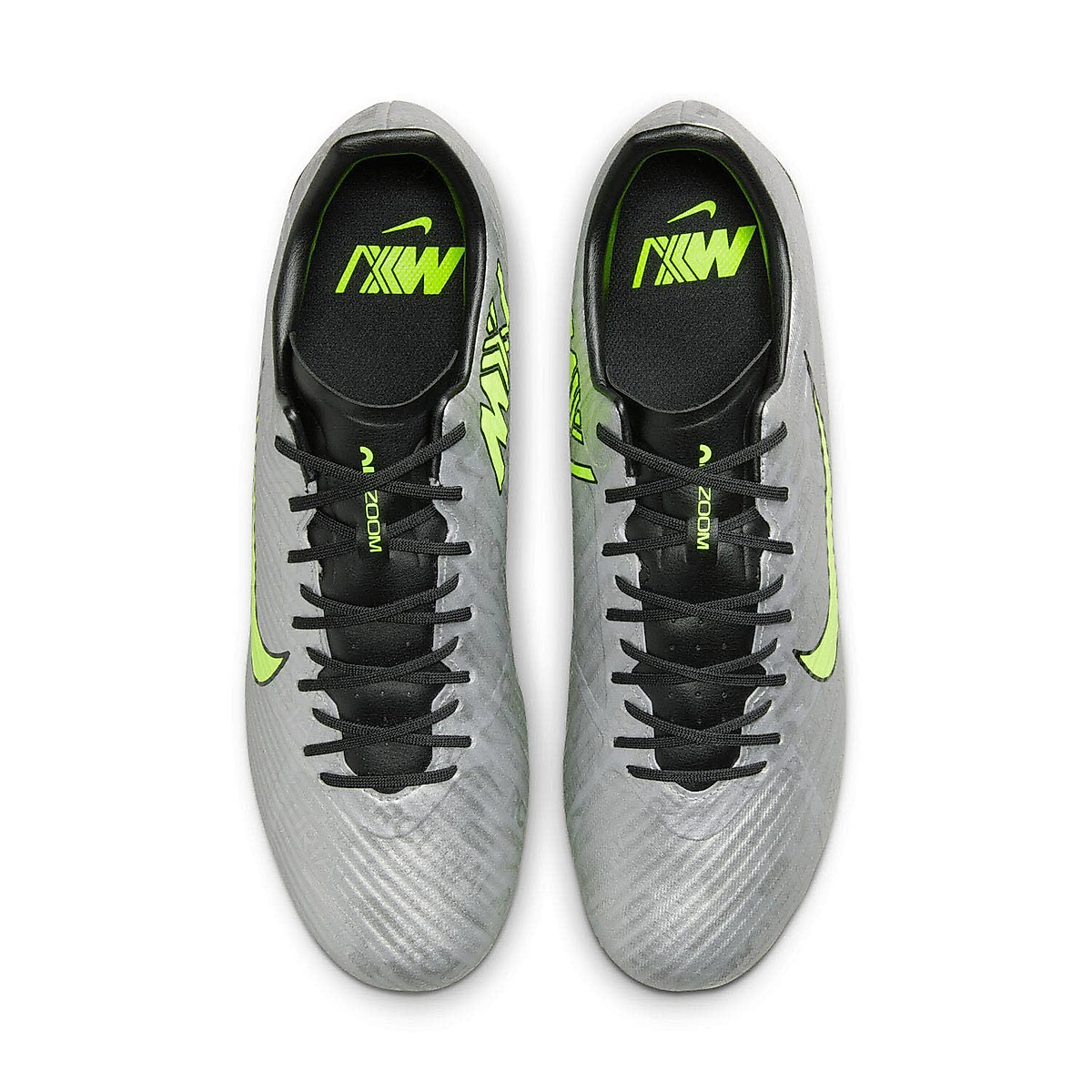 Nike Zoom Vapor 15 Academy XXV FG/MG FB8399 Mens Football Boots (UK 10 US 11 EU 45, Metallic Silver Volt Black 060)