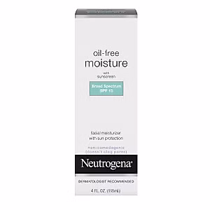 Neutrogena Oil Free Daily Long Lasting Facial Moisturizer & Neck Cream - Non Greasy, Oil Free Moisturizer Won't Clog Pores - SPF 15 Sunscreen & Glycerin, 4 fl. oz