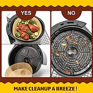 Air Fryer Disposable Paper Liner, 120 Pcs Liners for Air Fryer , Non-stick Parchment Paper for Frying, Baking, Cooking, Roasting and Microwave - Unbleached, Oil-proof, 6.3-inch