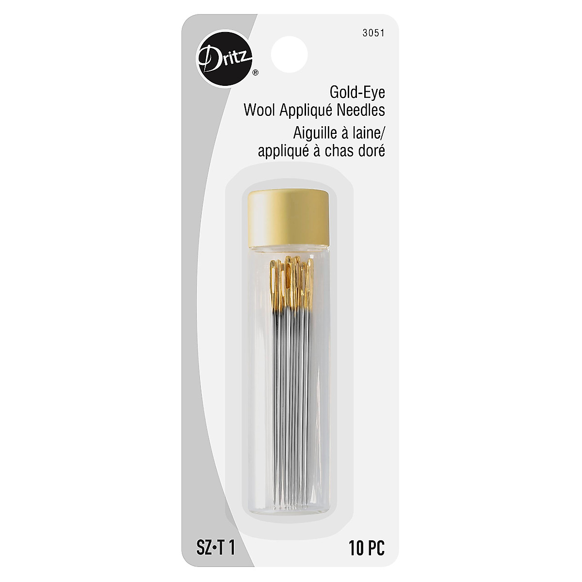 Dritz Gold-Eye Wool Applique Appliqué Needles, Silver 3 Count