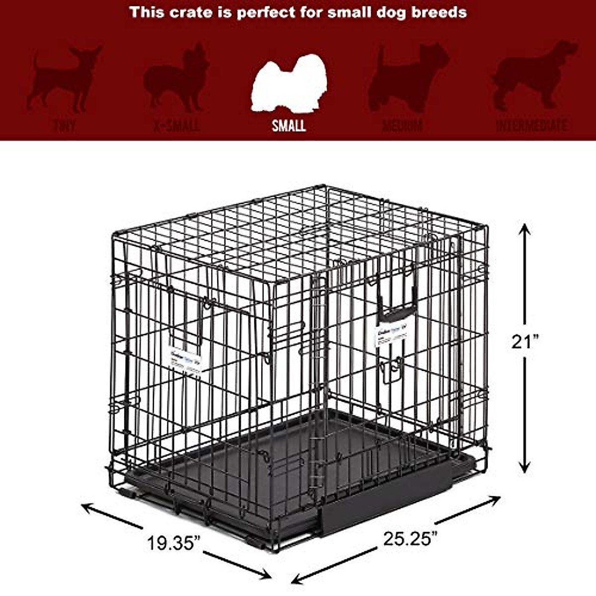 MidWest Homes for Pets Ovation Double Door Dog Crate, 24-Inch