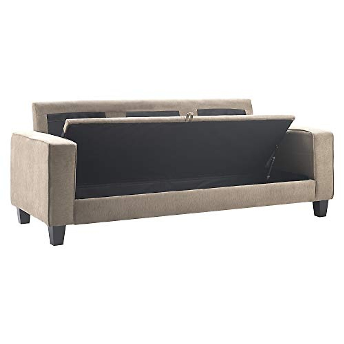 Serta Palisades Sofas with Storage 1 Modern Design, Track Arms, Foam-Filled Cushions, Easy-to-Clean Fabric Upholstery, 77", Soft Beige