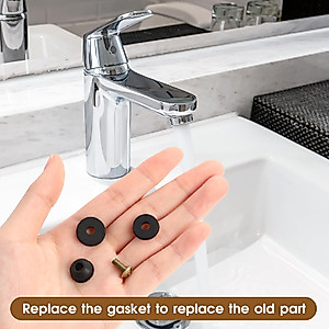 Faucet Rubber Washers, 116 PCS Outdoor Faucet Repair Kit with Assorted Flat Washers, Beveled Washers and Brass Bibb Screws Faucet Washer Assortment Kit Garden Hose Repair Kit for Repairing Faucet Leak