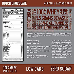 Isopure Whey Isolate Protein Powder with Vitamin C & Zinc for Immune Support, 25g Protein, Low Carb & Keto Friendly, Flavor: Dutch Chocolate, 4.5 Pounds (Packaging May Vary)