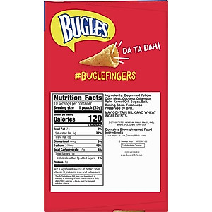 Bugles Crispy Corn Snacks, Original Flavor, Snack Bag, 8.75 oz